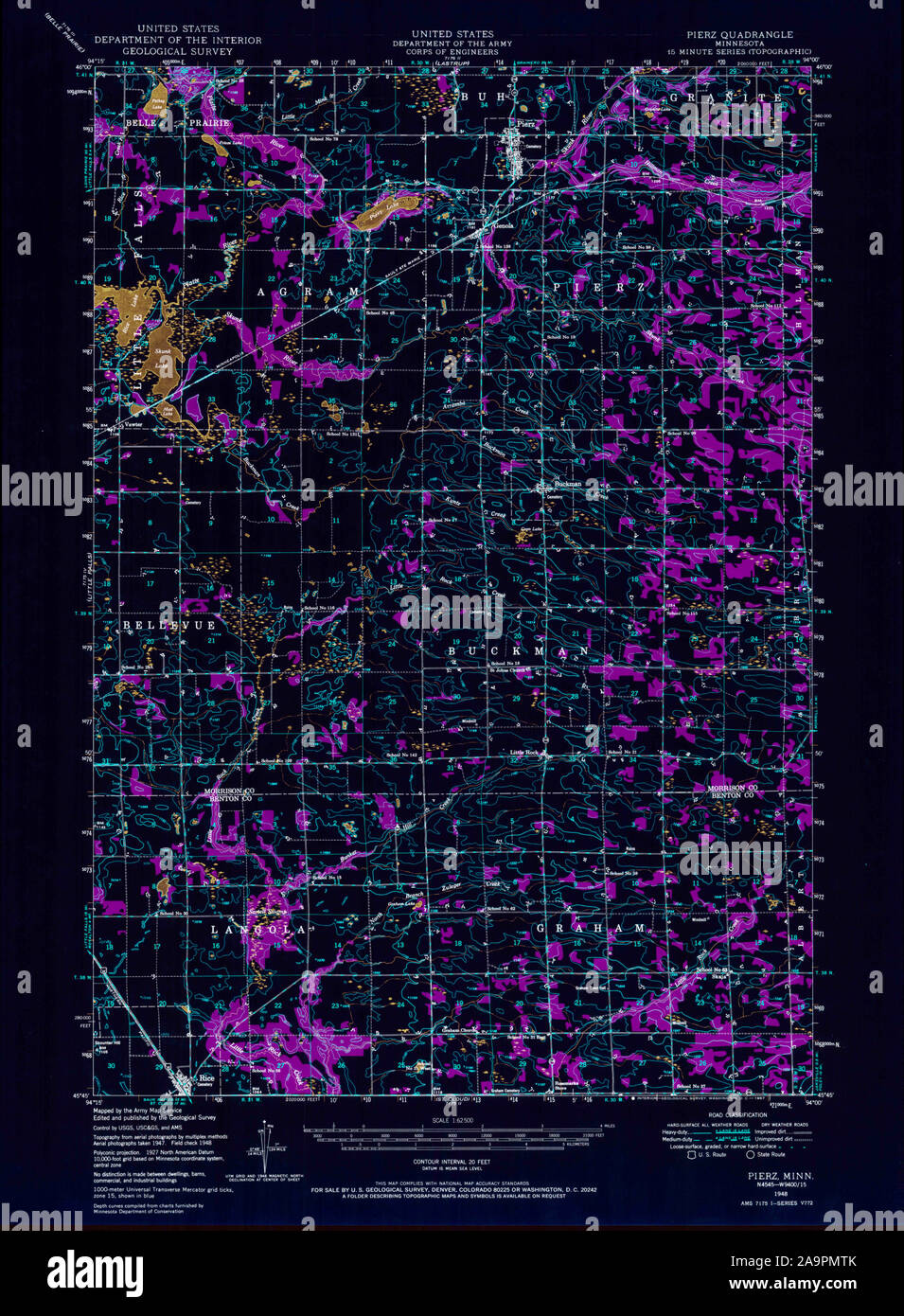 Map of pierz minnesota hi-res stock photography and images - Alamy