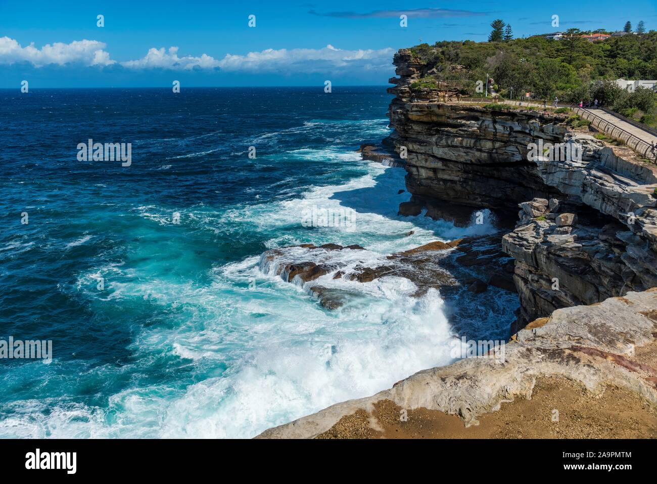 Spectacular view of ocean cliff in the Gap Park on suny day, Watsons ...