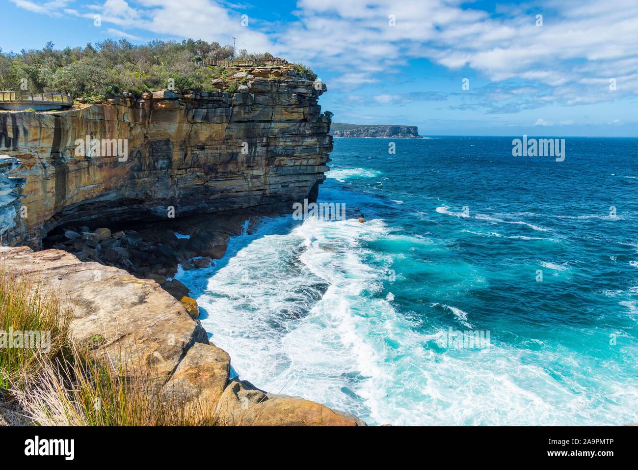 Spectacular view of ocean cliff in the Gap Park on suny day, Watsons ...