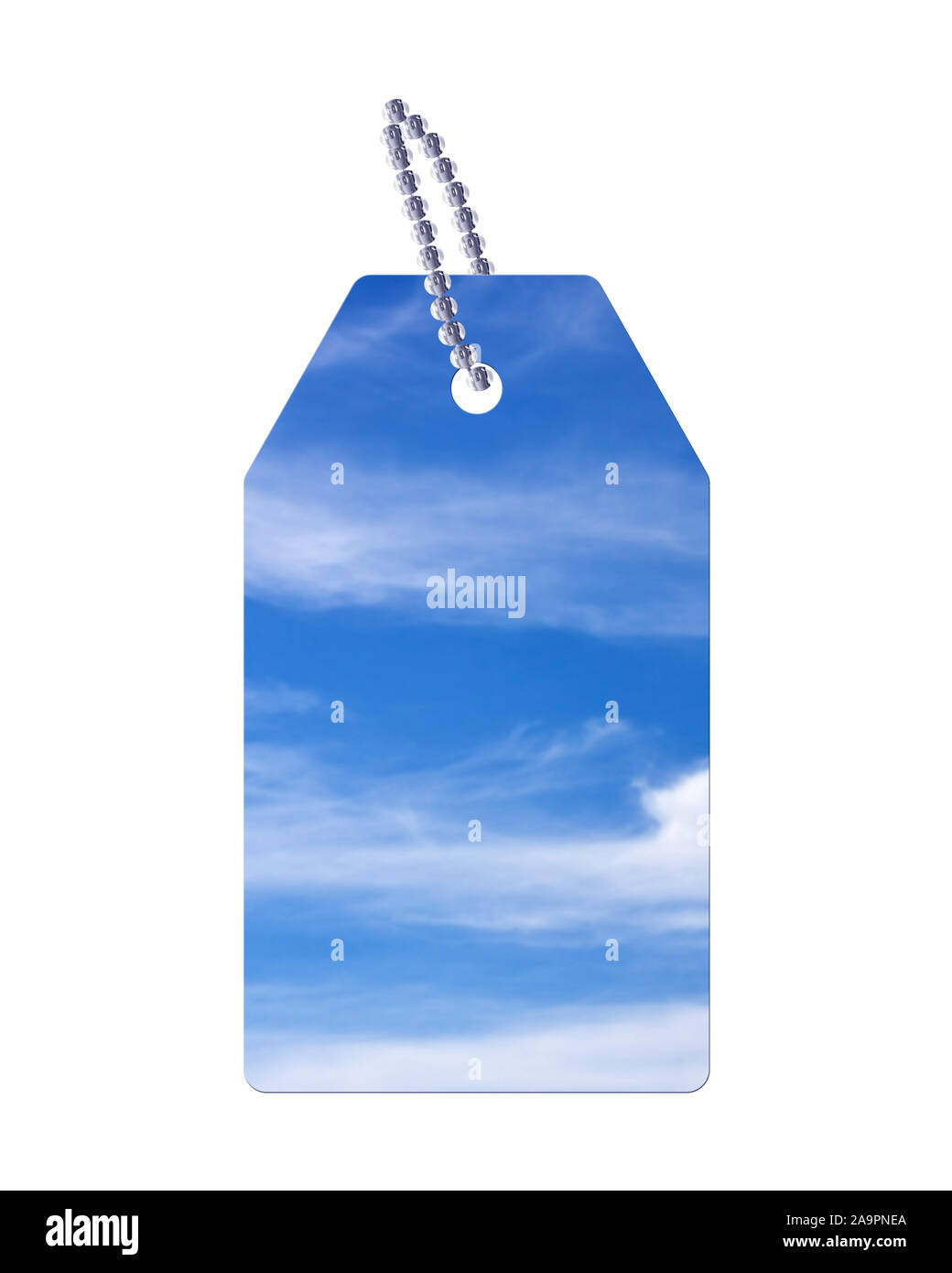 Label with copy space on sky background Stock Photo - Alamy