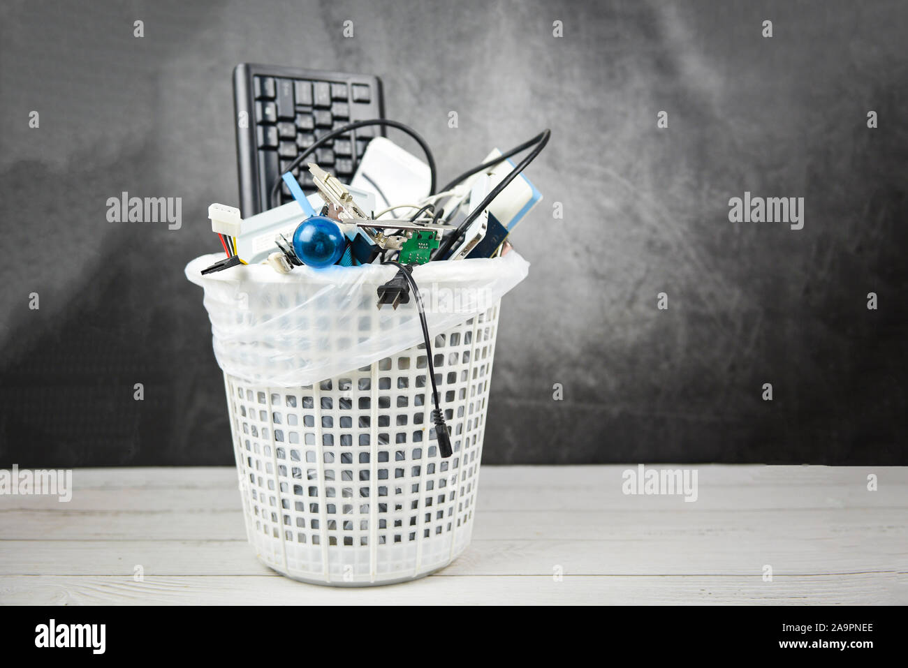 Electronics waste bin concept / Garbage electrical waste ready for ...