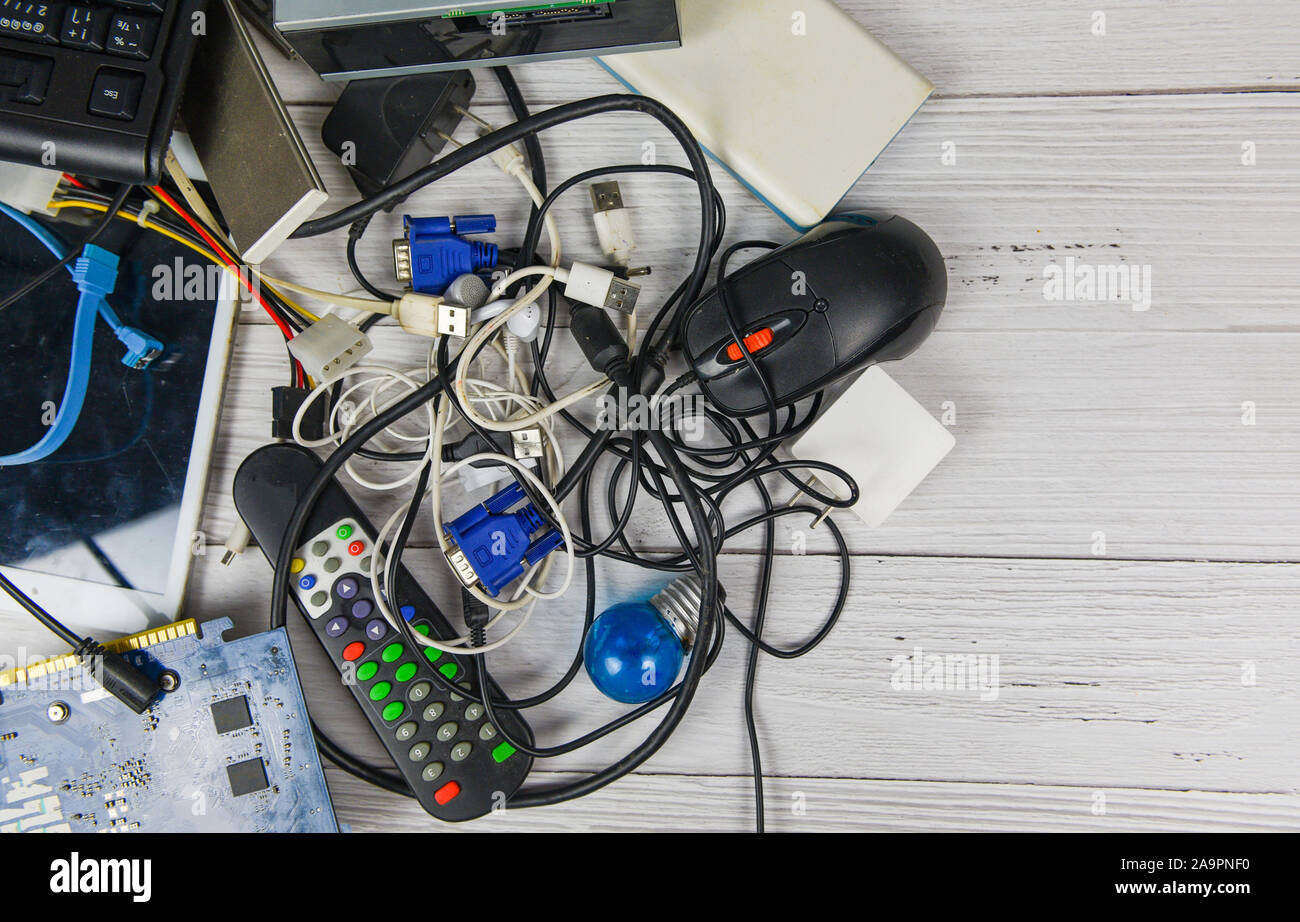 Electronics waste concept / Garbage electrical waste ready for ...