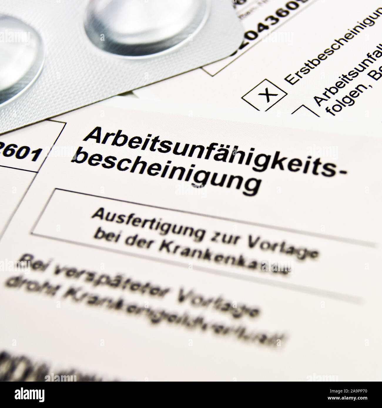 German certificate of incapacity for work Stock Photo - Alamy