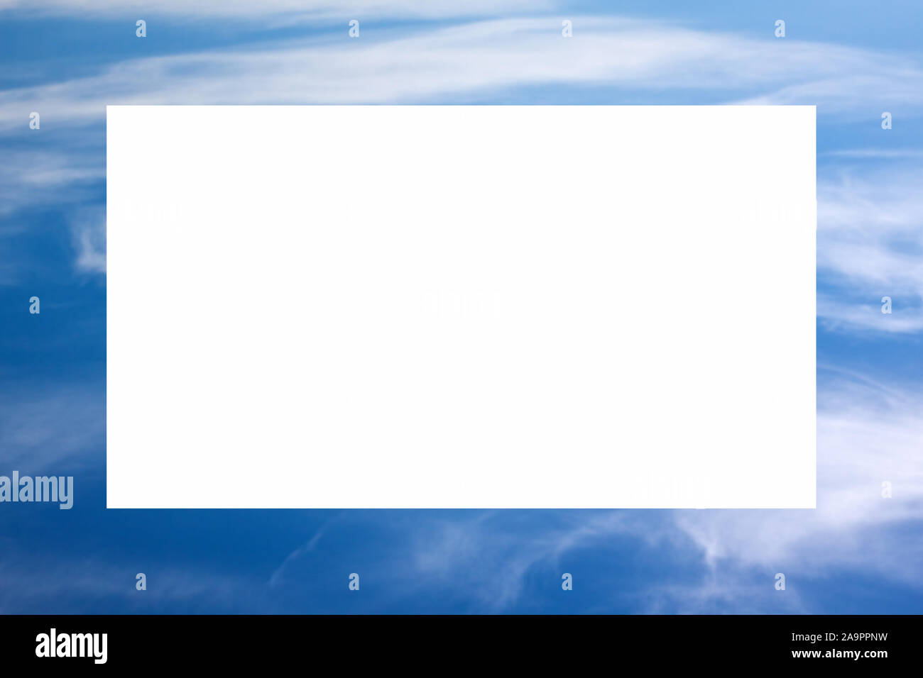 Frame copy space on sky background Stock Photo - Alamy