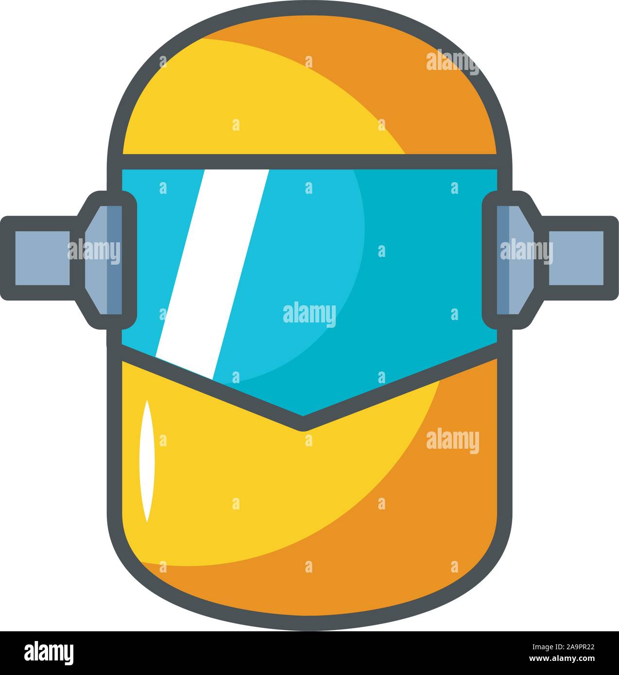 mask face shield industrial protection safety fill vector illustration ...
