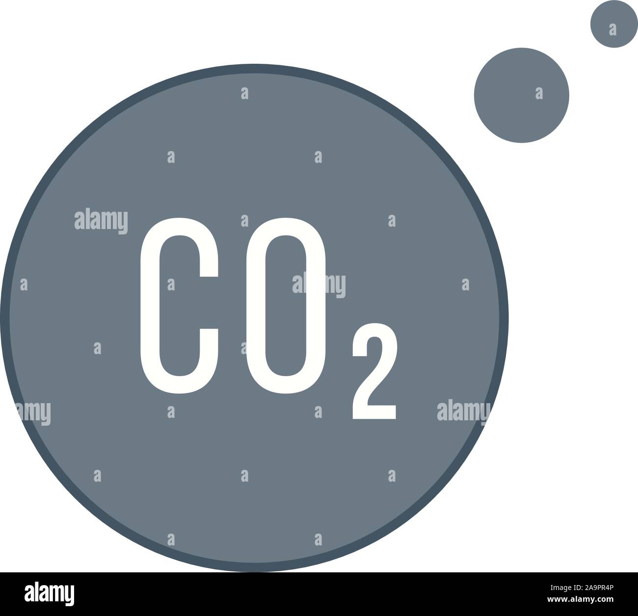 CO2 emissions icon carbon dioxide emits symbol, smog pollution concept ...