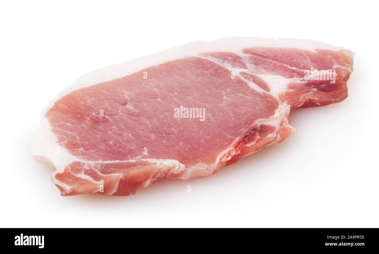 Raw pork meat isolated on white background with clipping path Stock ...