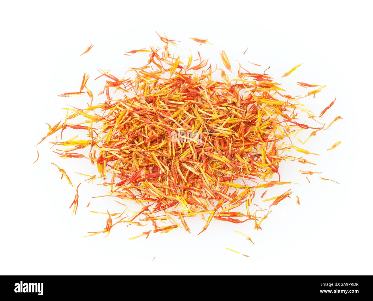 Heap of dried saffron isolated on white background Stock Photo - Alamy