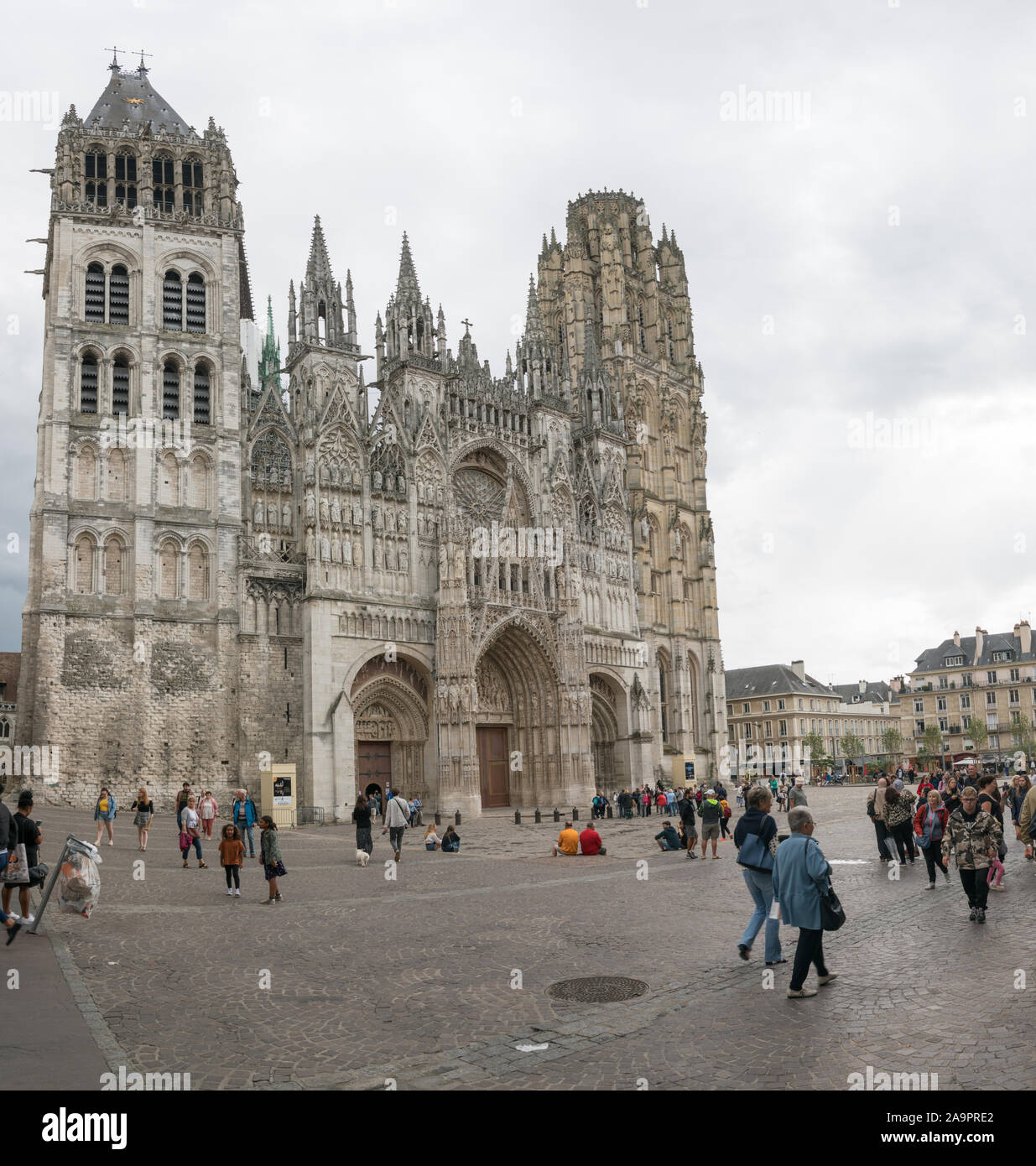 Rouen, Seine-Maritime / France - 12 August 2019: tourists enjoy a visit ...