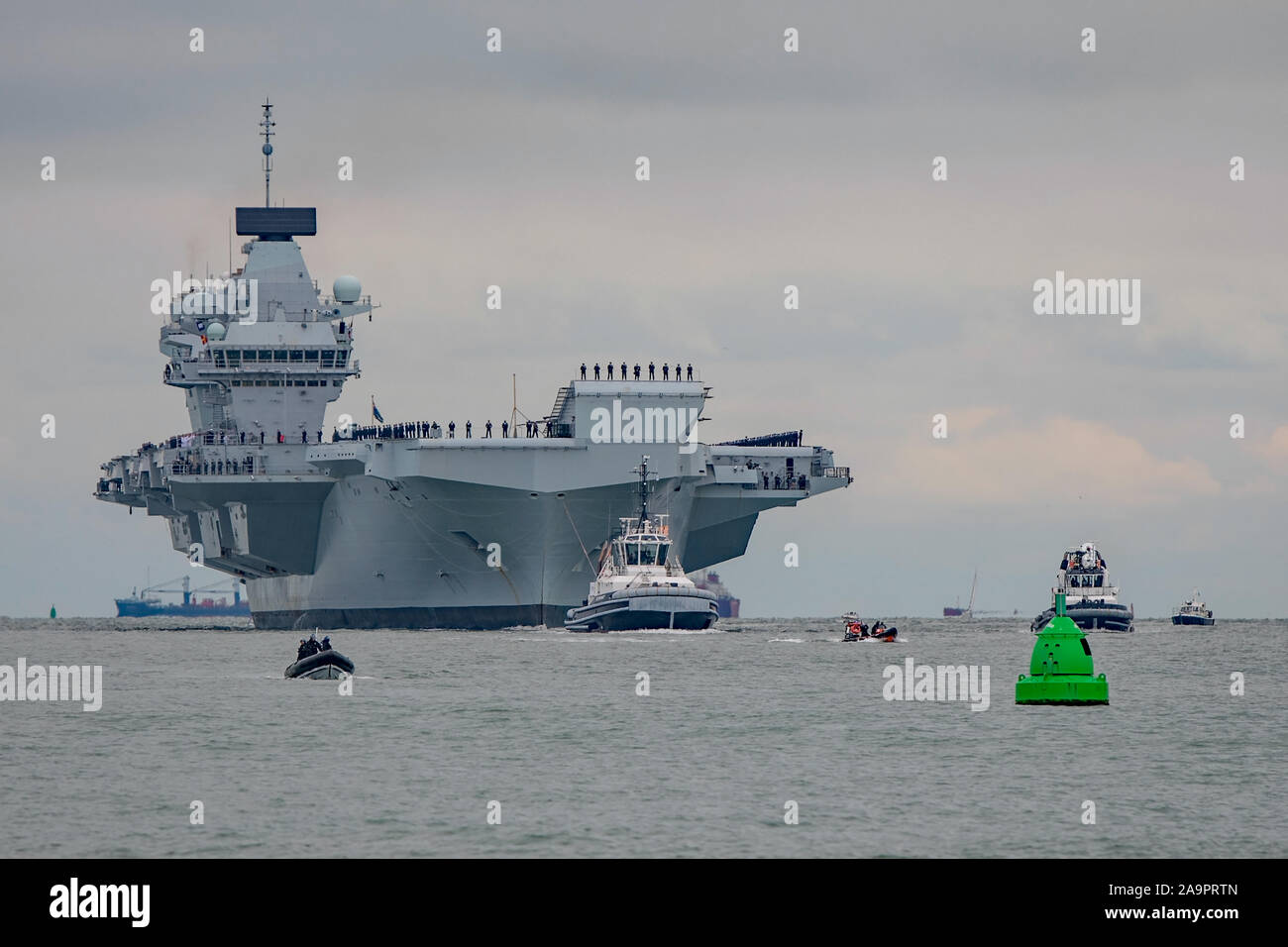 The Royal Navy aircraft carrier HMS Prince of Wales (R09) made it's ...