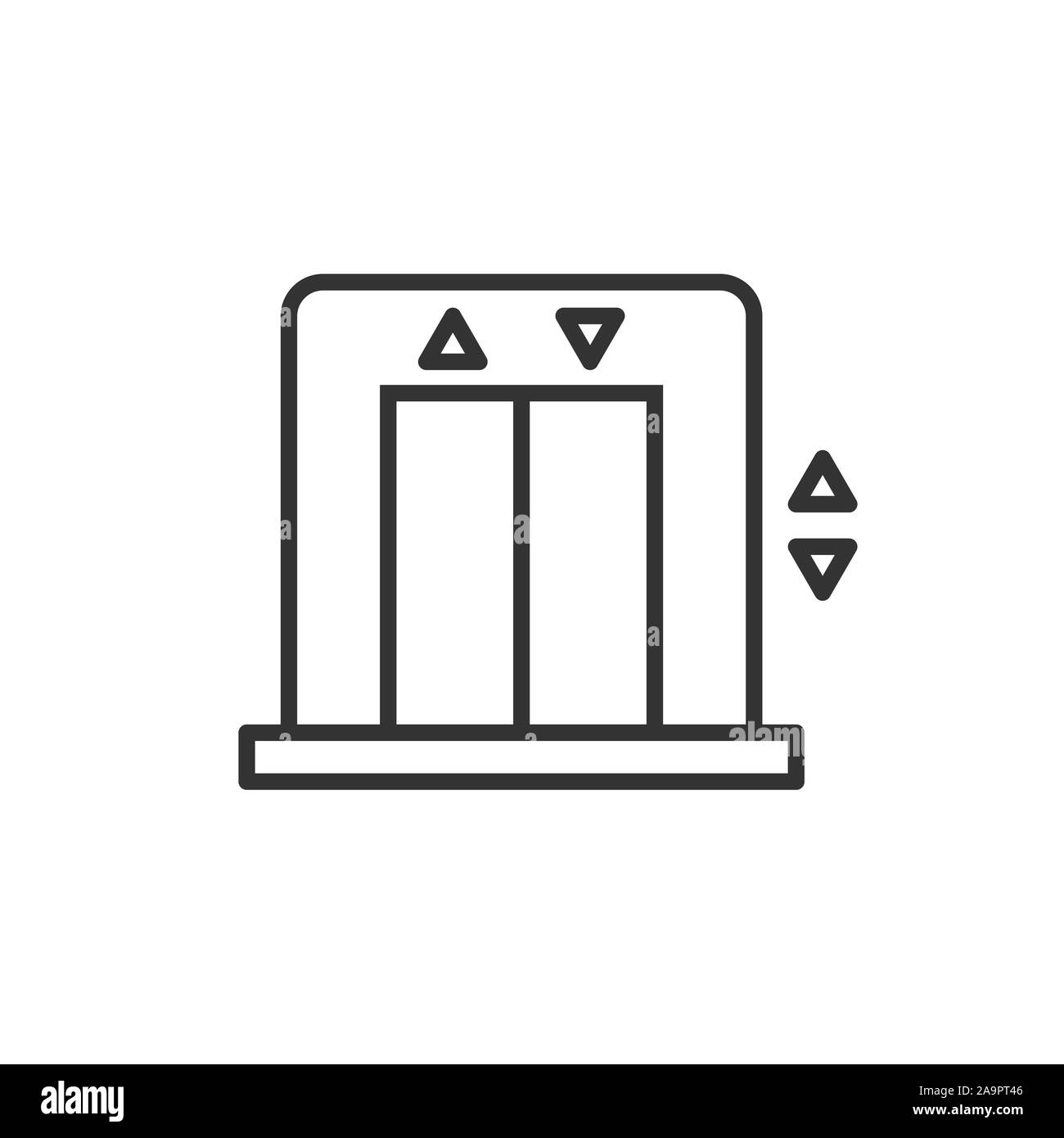 Elevator icon in flat style. Lift vector illustration on white isolated ...