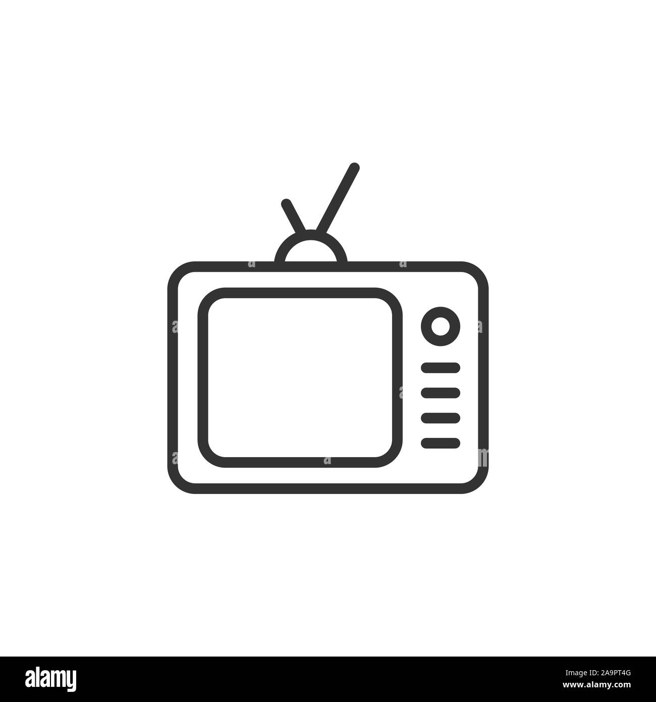Tv icon in flat style. Television sign vector illustration on white ...