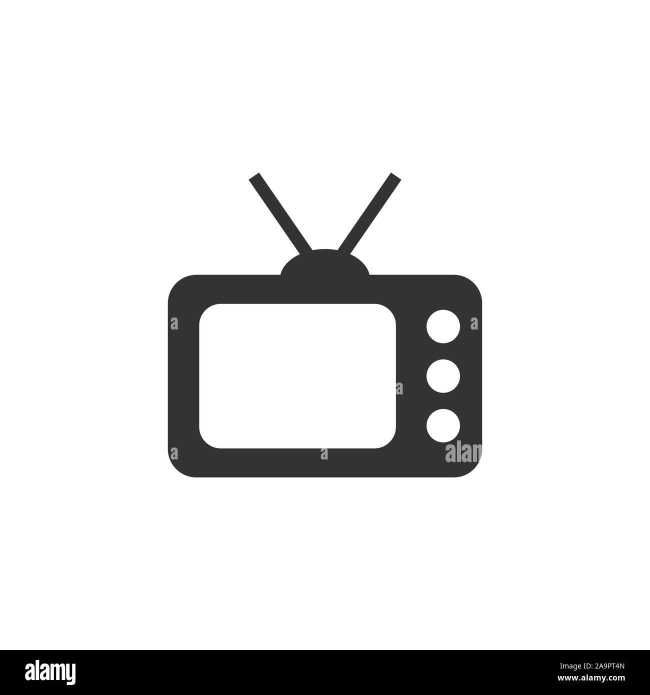 Tv icon in flat style. Television sign vector illustration on white ...