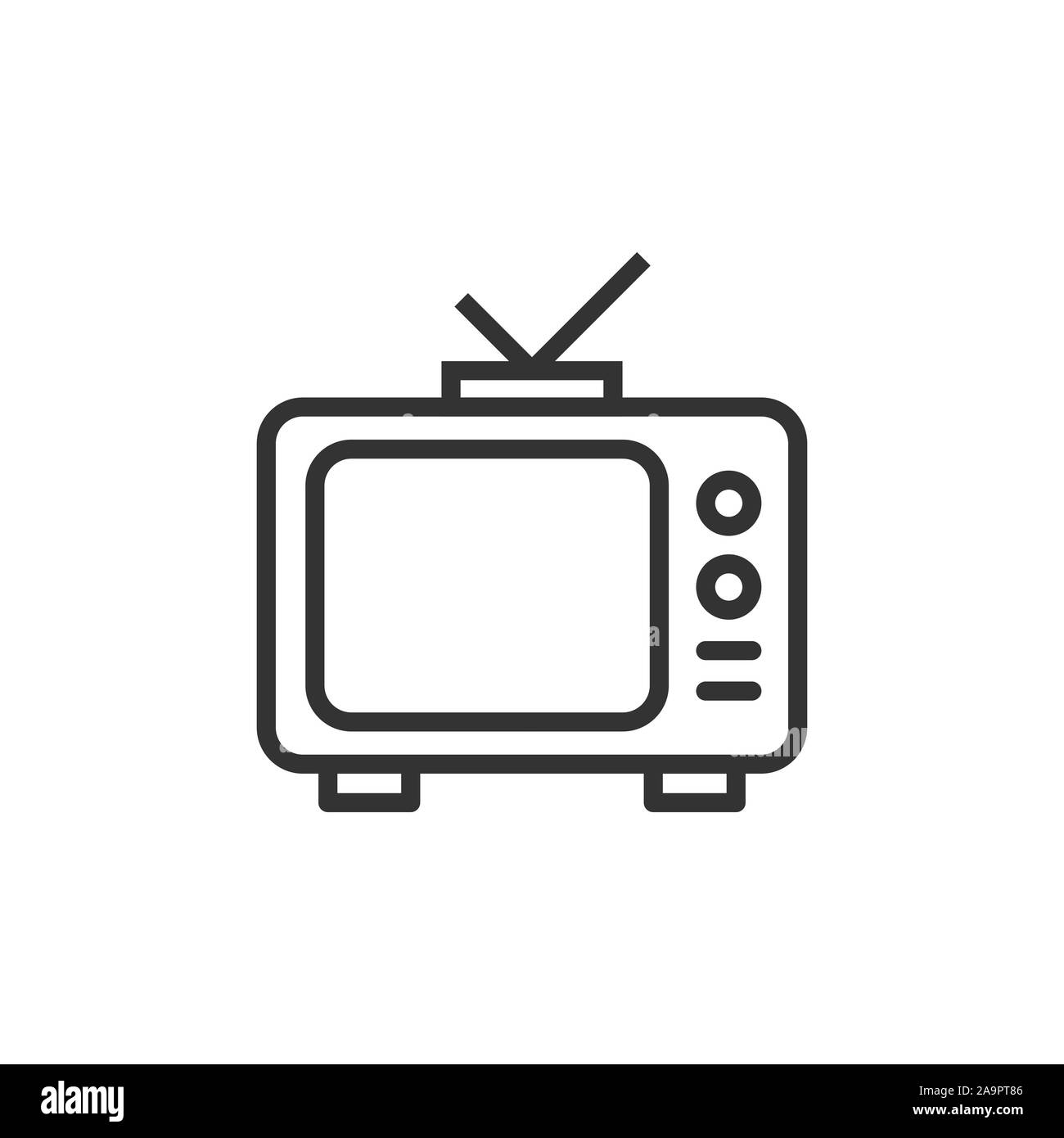 Tv icon in flat style. Television sign vector illustration on white ...