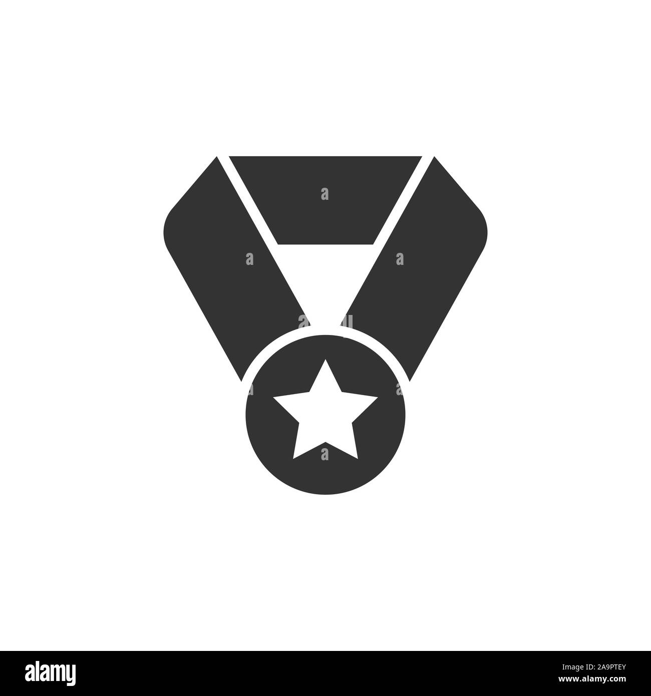 Medal icon in flat style. Prize sign vector illustration on white ...