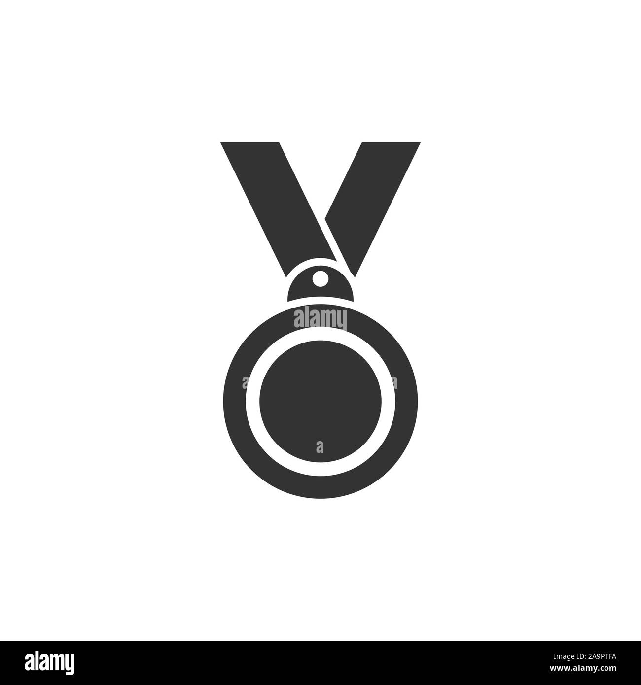 Medal icon in flat style. Prize sign vector illustration on white ...