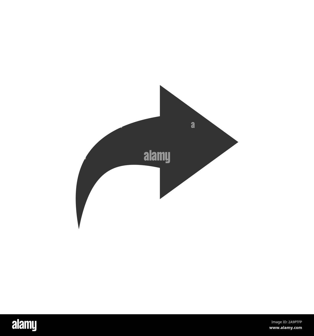 Share button icon in flat style. Arrow sign vector illustration on ...