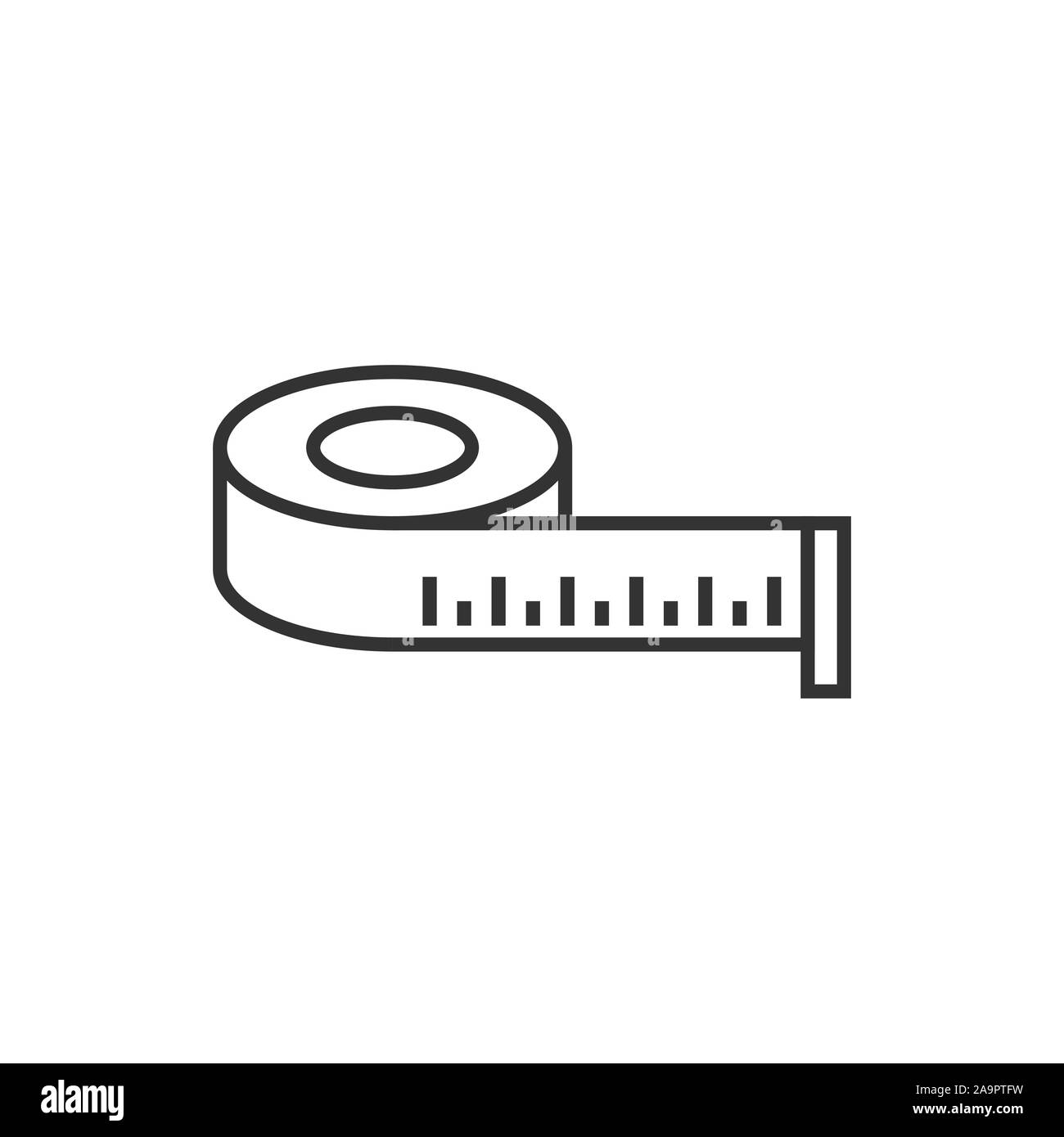 Measure tape icon in flat style. Ruler sign vector illustration on ...