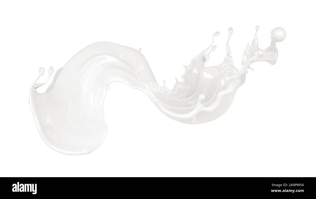 Splash of thick white liquid. 3d rendering, 3d illustration Stock Photo ...