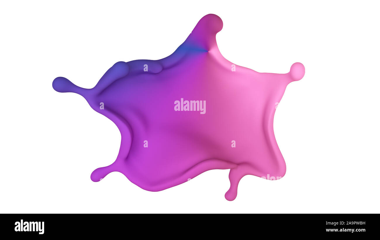 Beautiful multi-color splash of liquid . 3D illustration, 3D ...