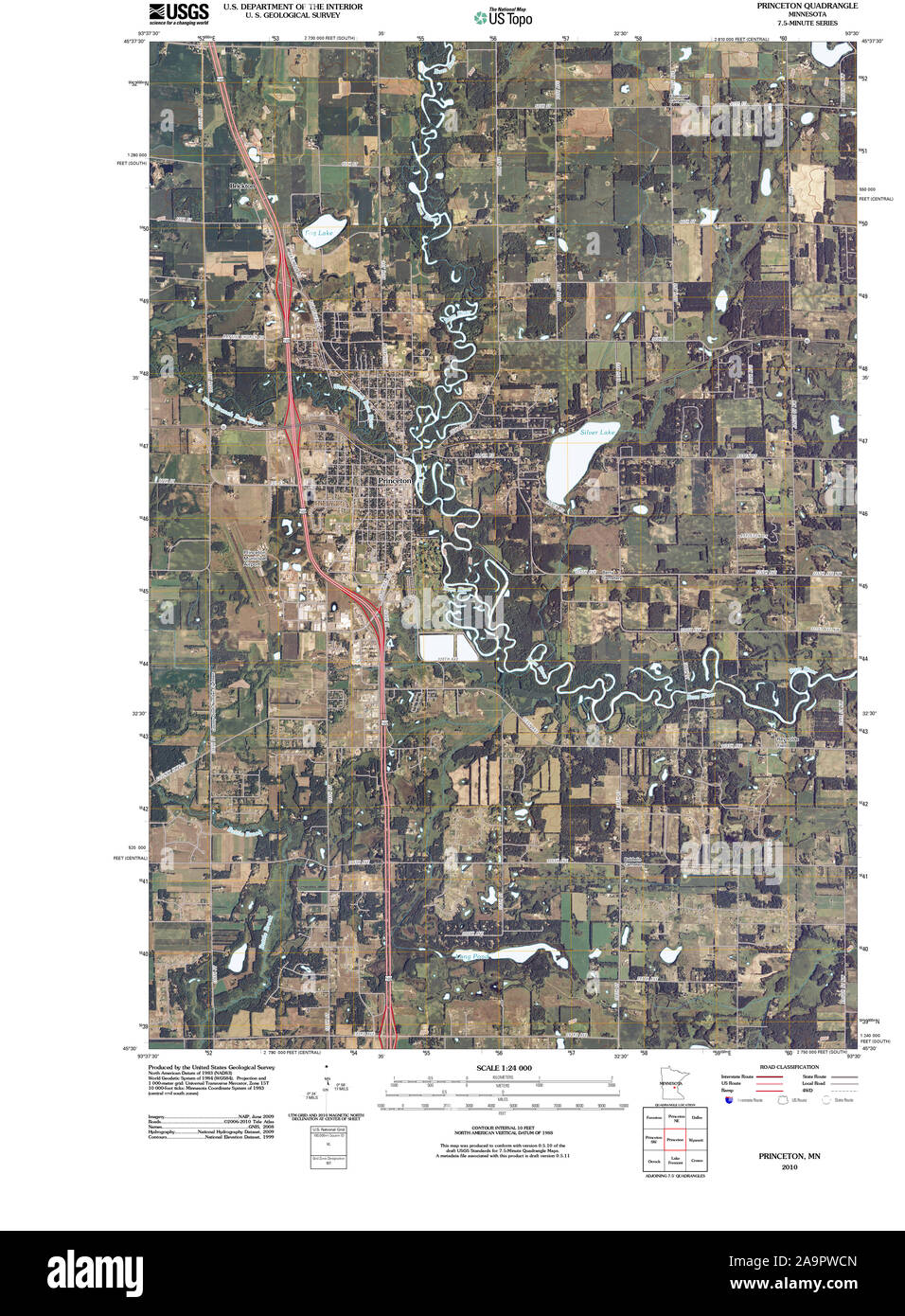 Map of princeton minnesota Cut Out Stock Images & Pictures - Alamy