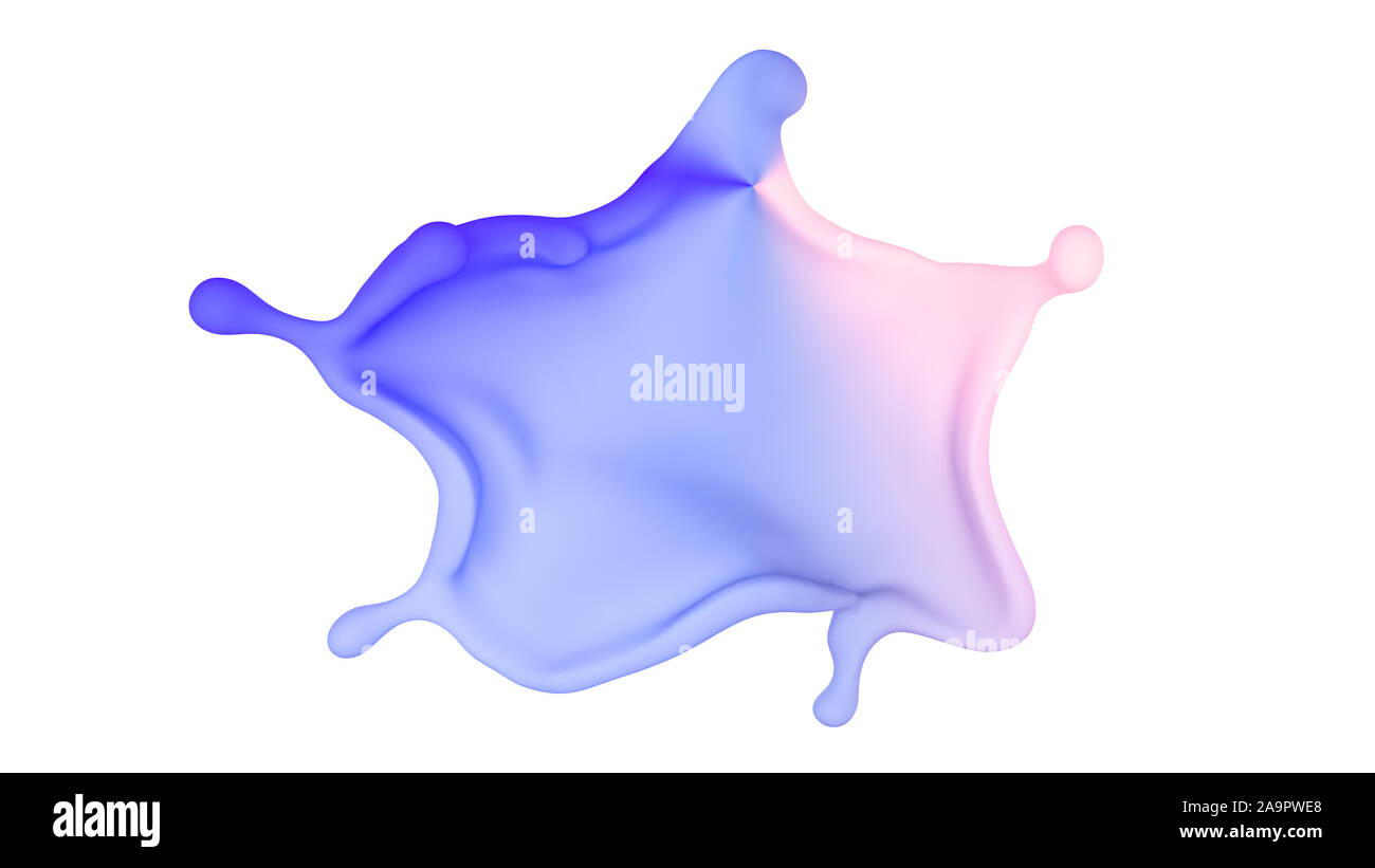 Beautiful multi-color splash of liquid . 3D illustration, 3D ...