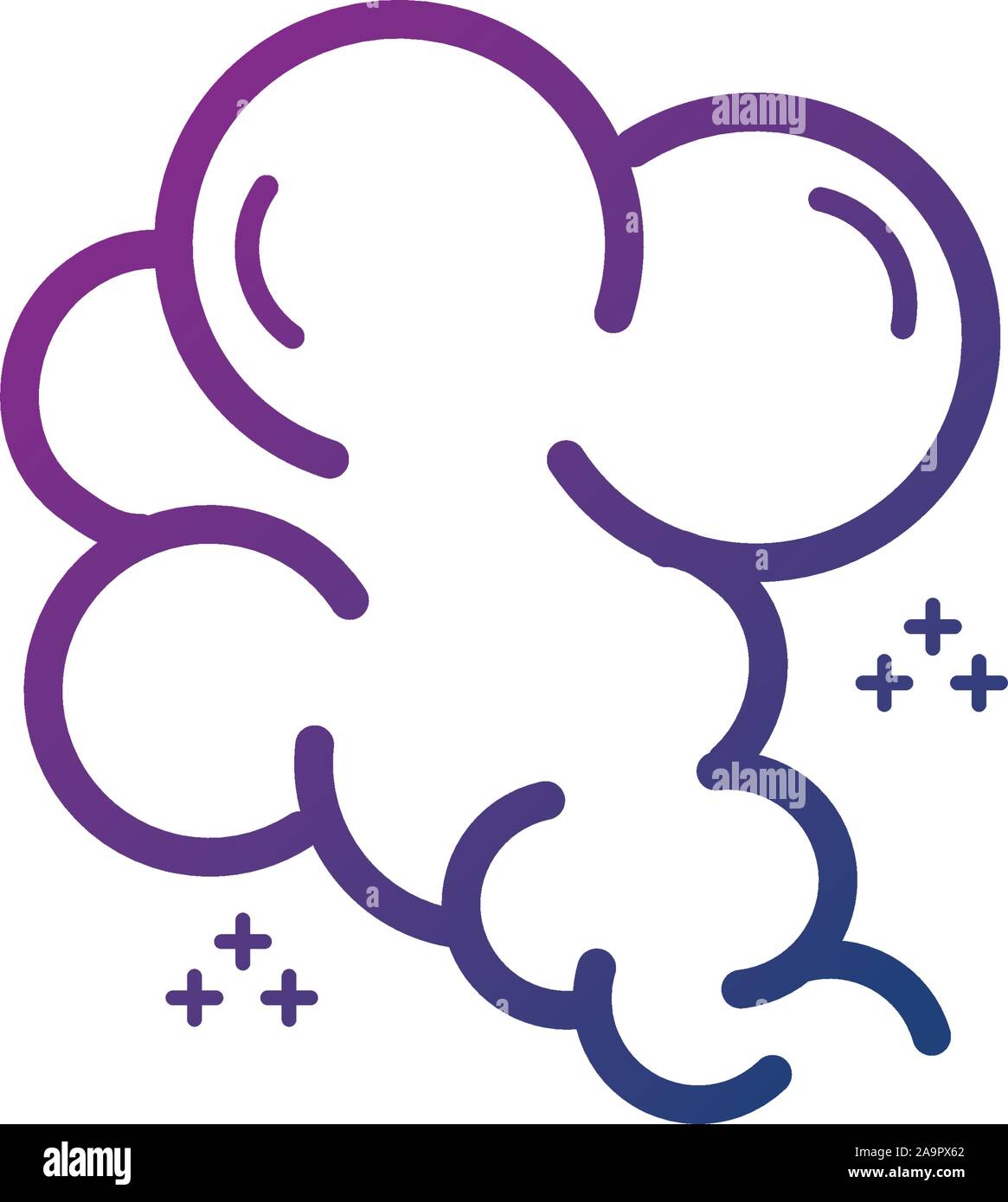 blows steam cloud smoke gradient icon illustration Stock Vector Image ...