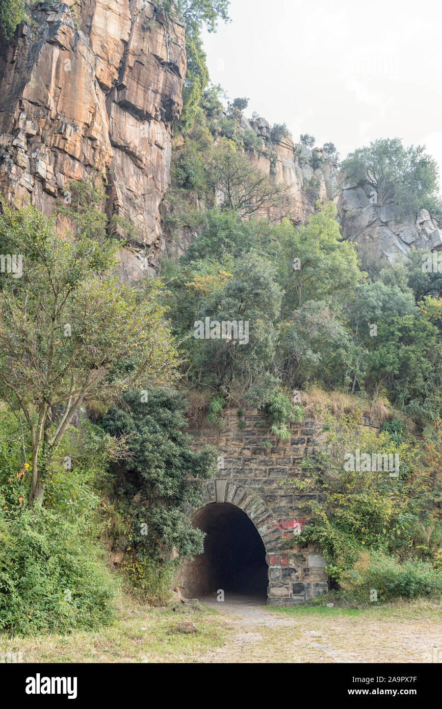 The eastern side of the historic railroad tunnel at Waterval Boven in ...