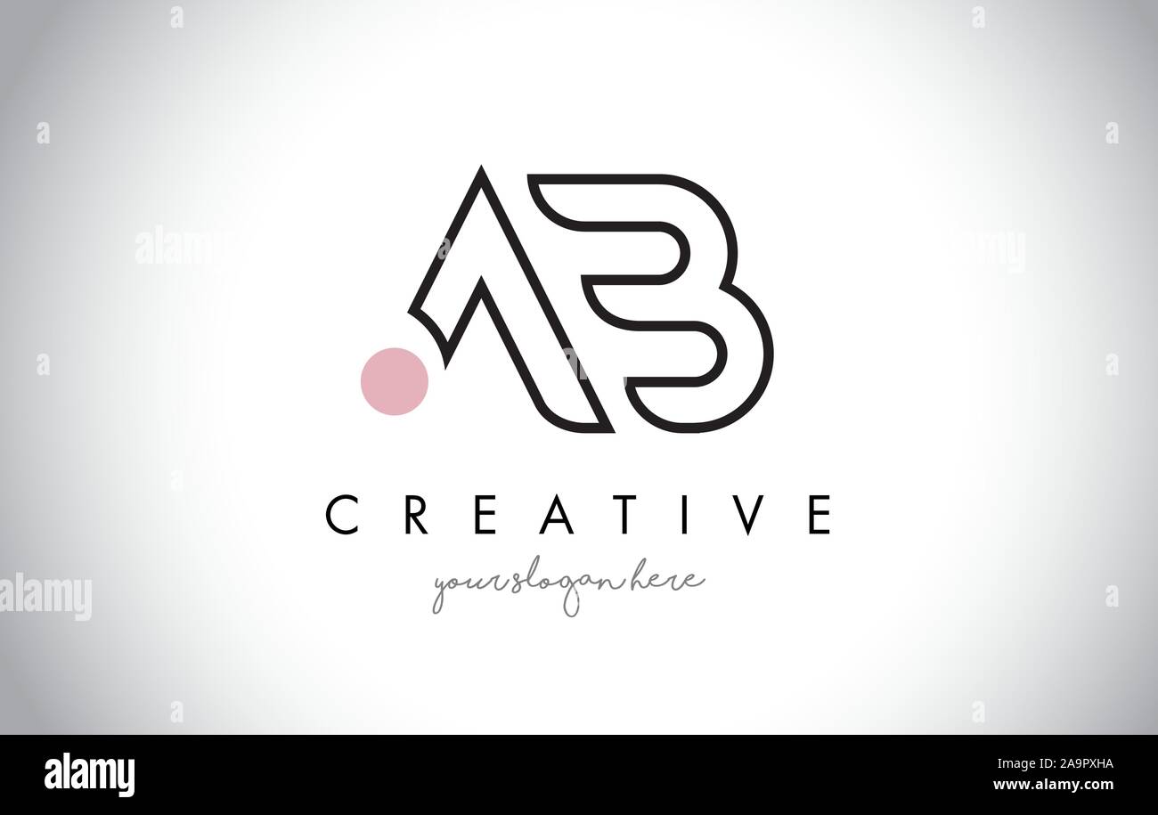 AB Letter Logo Design with Creative Modern Trendy Typography and Black ...