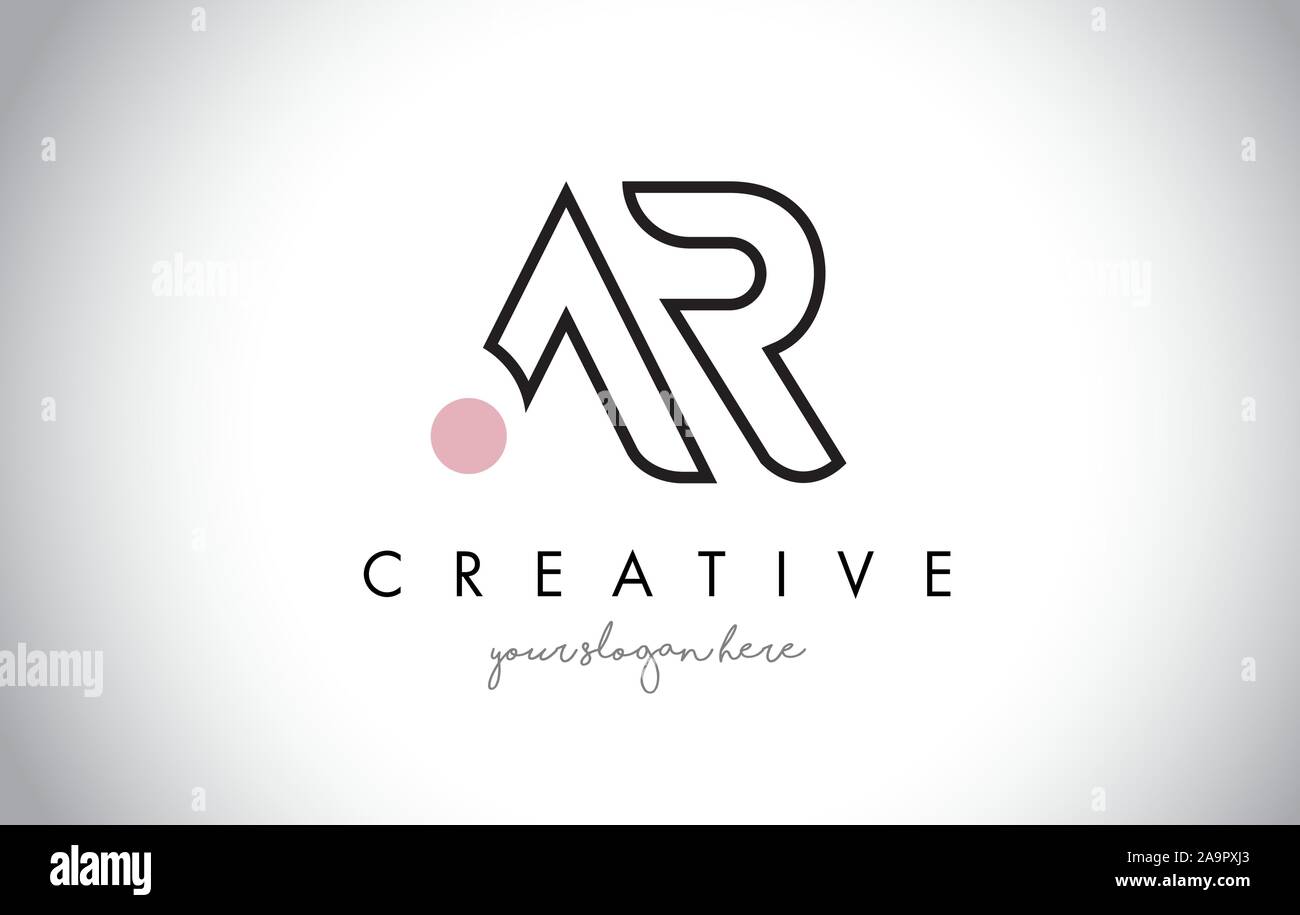 AR Letter Logo Design with Creative Modern Trendy Typography and Black ...