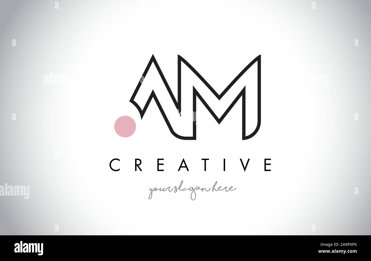 AM Letter Logo Design with Creative Modern Trendy Typography and Black ...
