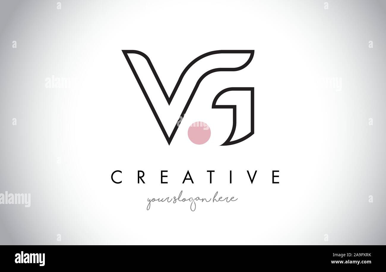 VG Letter Logo Design with Creative Modern Trendy Typography and Black ...
