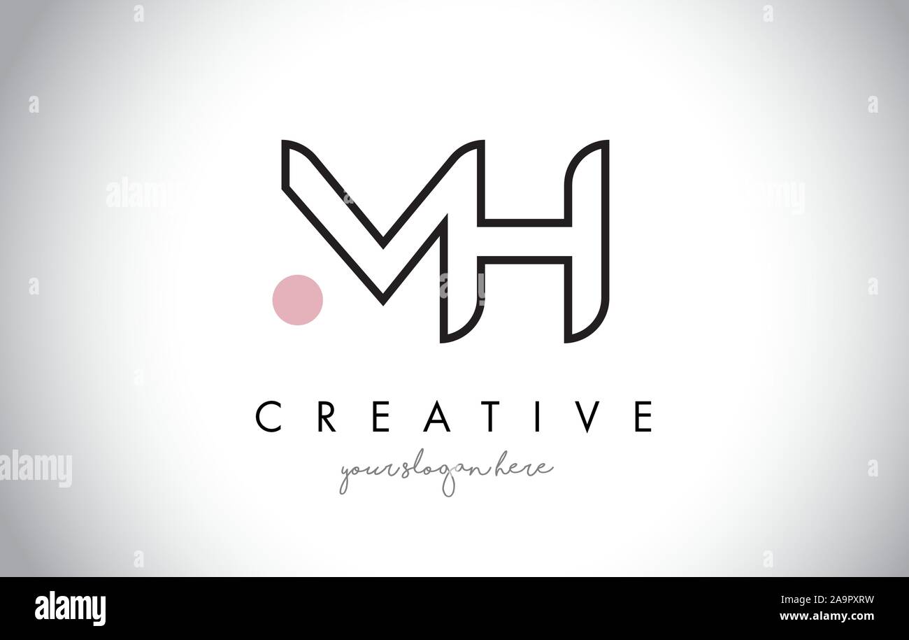 MH Letter Logo Design with Creative Modern Trendy Typography and Black ...