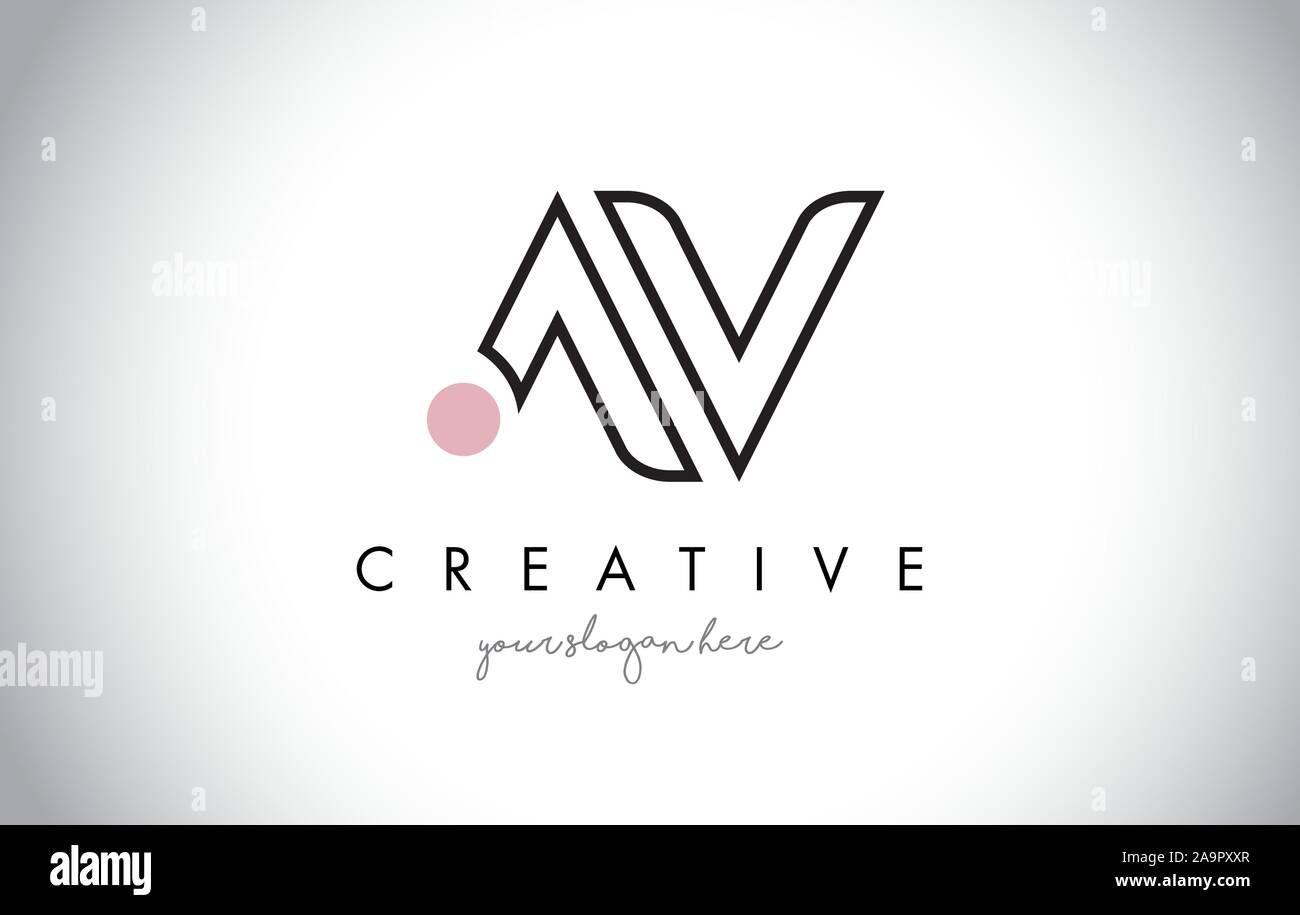 AV Letter Logo Design with Creative Modern Trendy Typography and Black ...