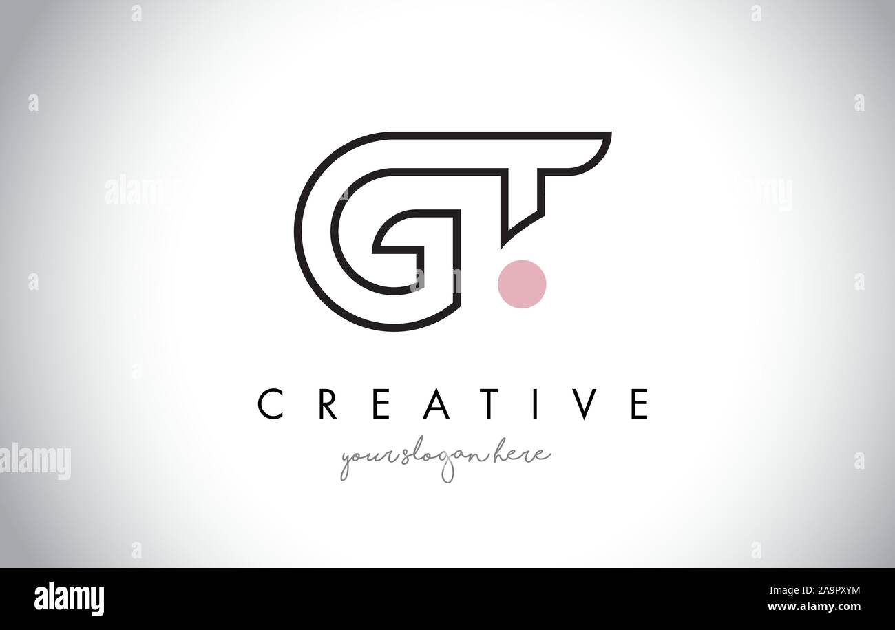 GT Letter Logo Design with Creative Modern Trendy Typography and Black ...