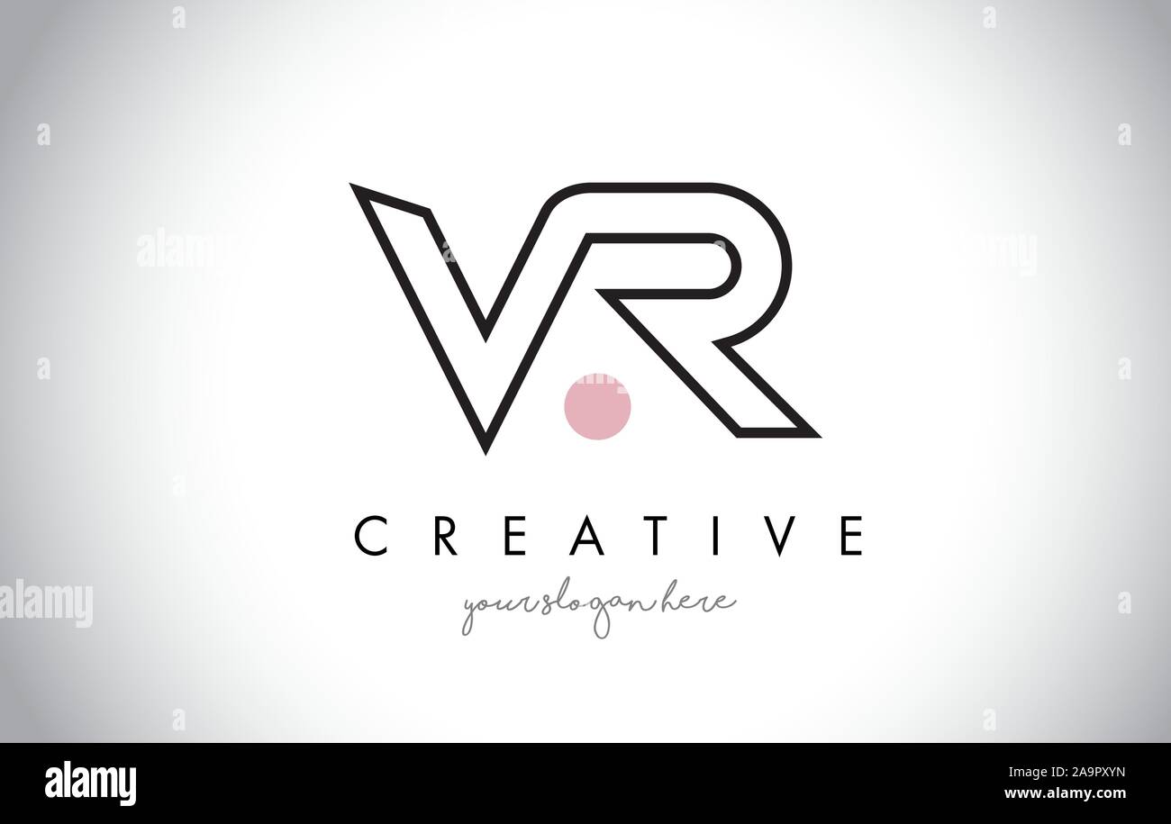 VR Letter Logo Design with Creative Modern Trendy Typography and Black ...