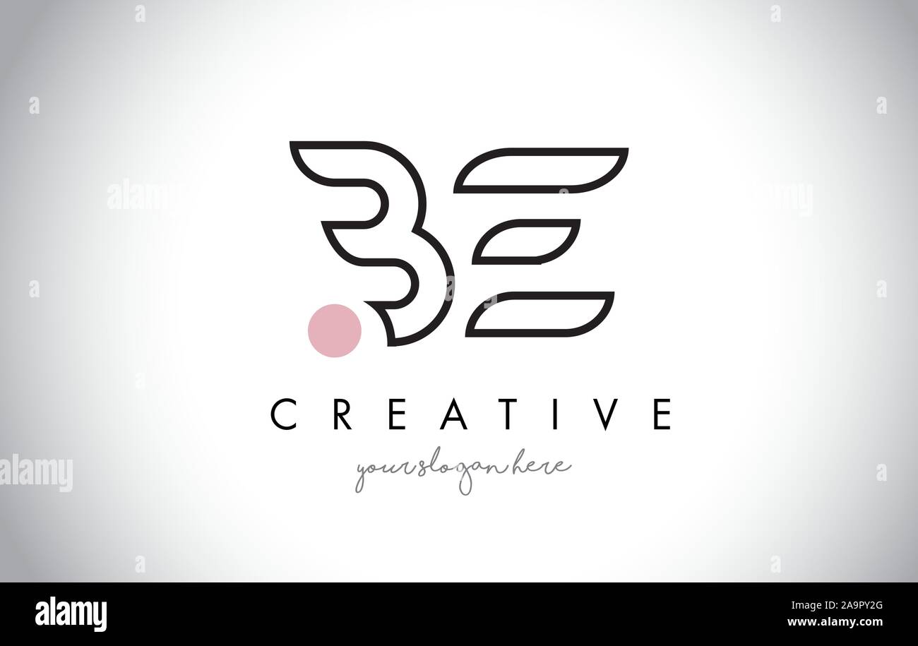 BE Letter Logo Design with Creative Modern Trendy Typography and Black ...
