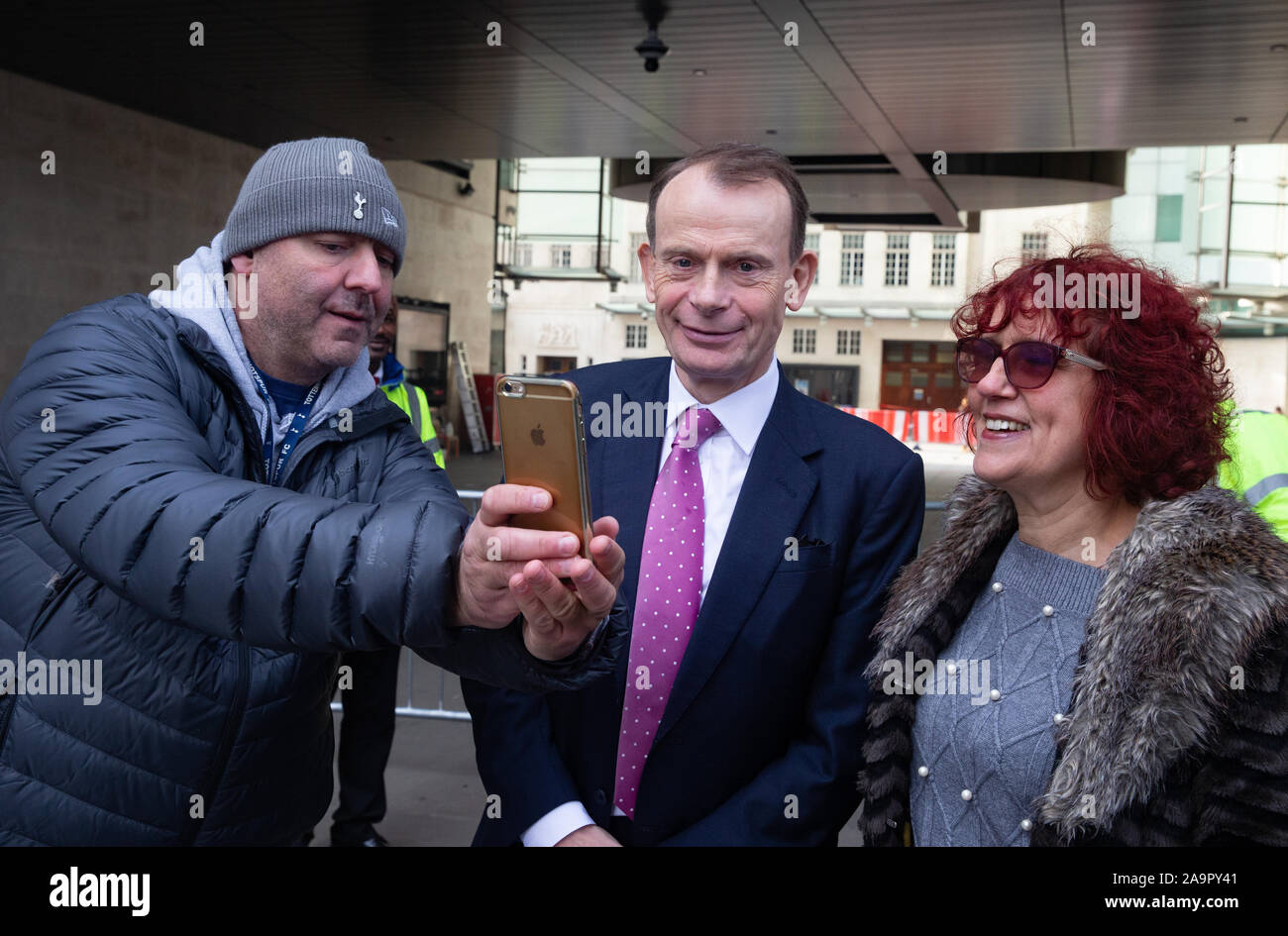 UK. 17th Nov, 2019. Television Presenter, Andrew Marr, at the BBC ...