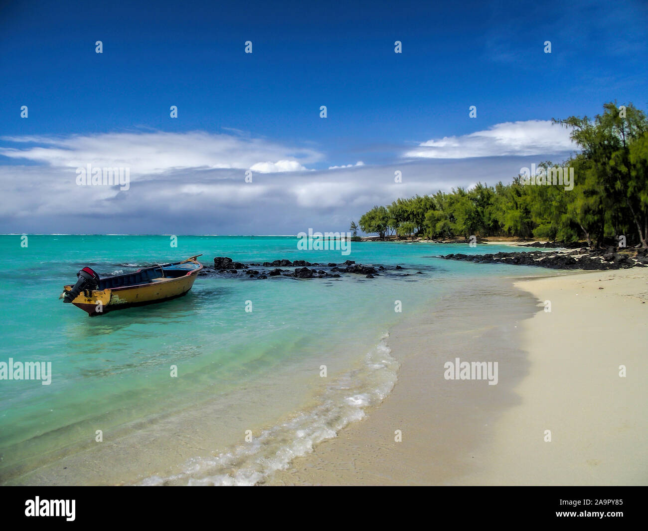 One of the most beautiful beaches in Mauritius Beach Stock Photo - Alamy