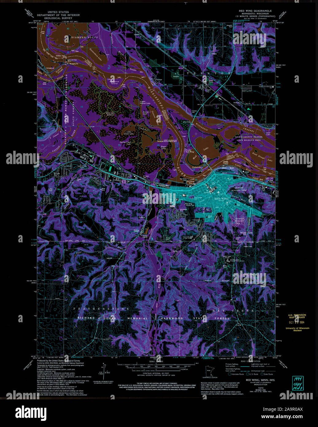 Red wing minnesota map hi-res stock photography and images - Alamy