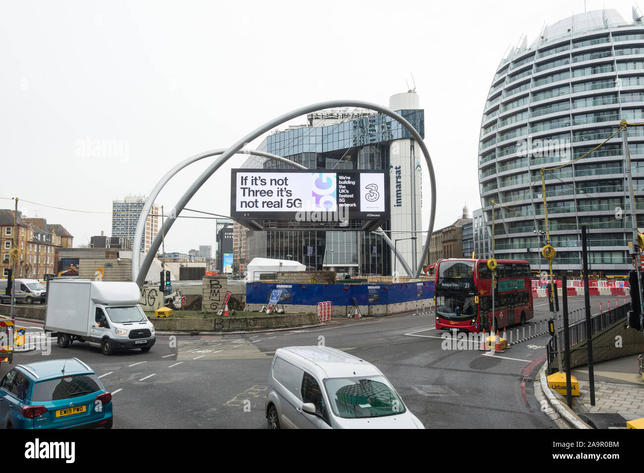 Traffic on Old Street Roundabout, London, UK Stock Photo - Alamy