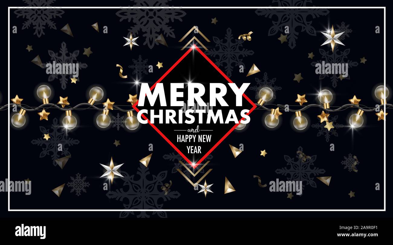 Christmas banner with star and snowflake. Vector Stock Vector Image ...