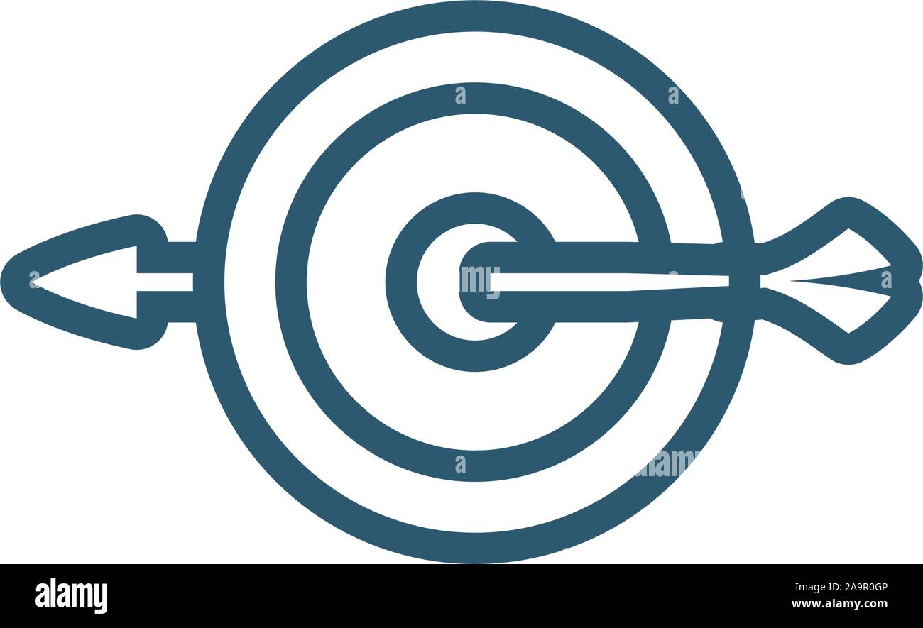 target arrow strategy research line style icon vector illustration ...