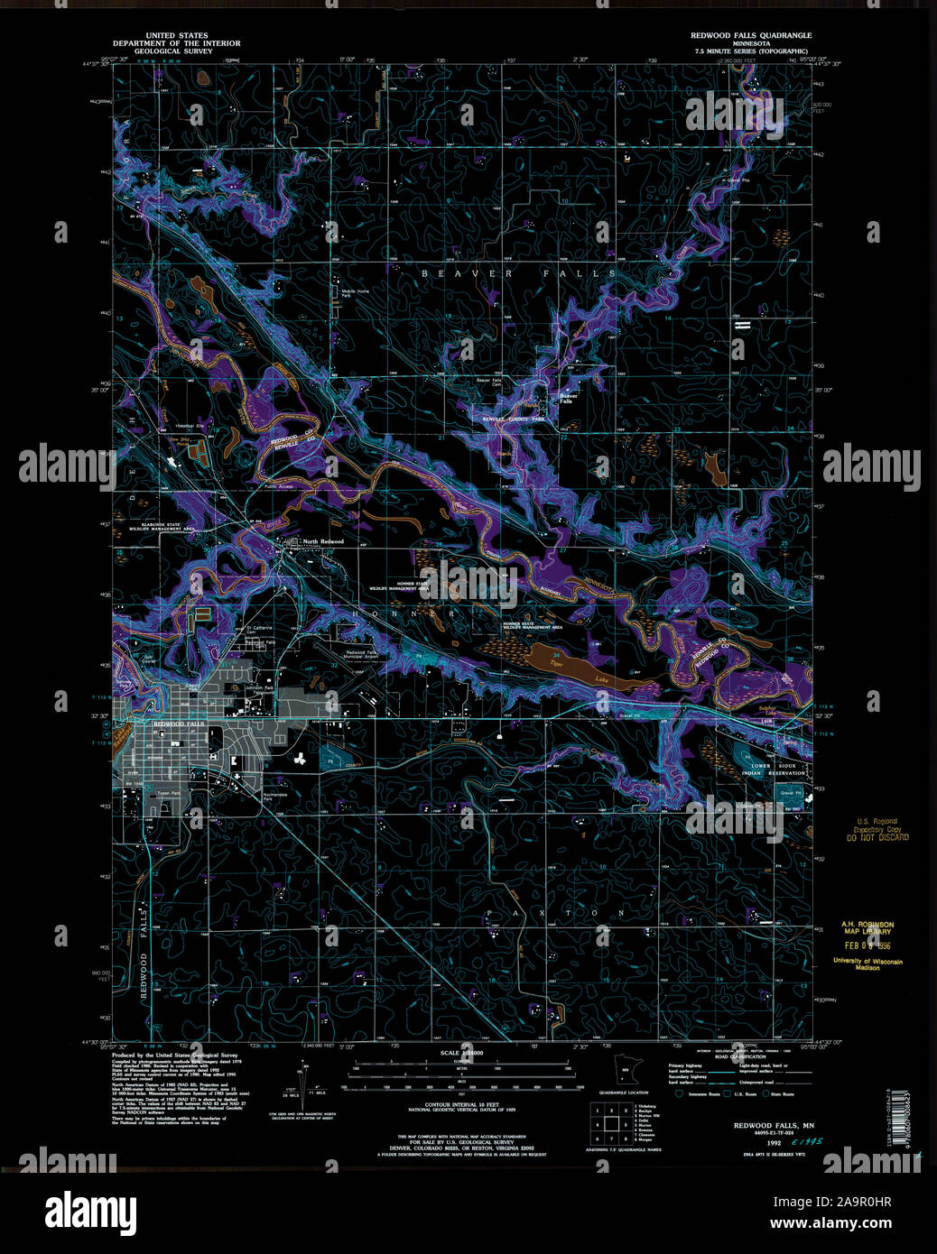 Map of redwood falls hi-res stock photography and images - Alamy