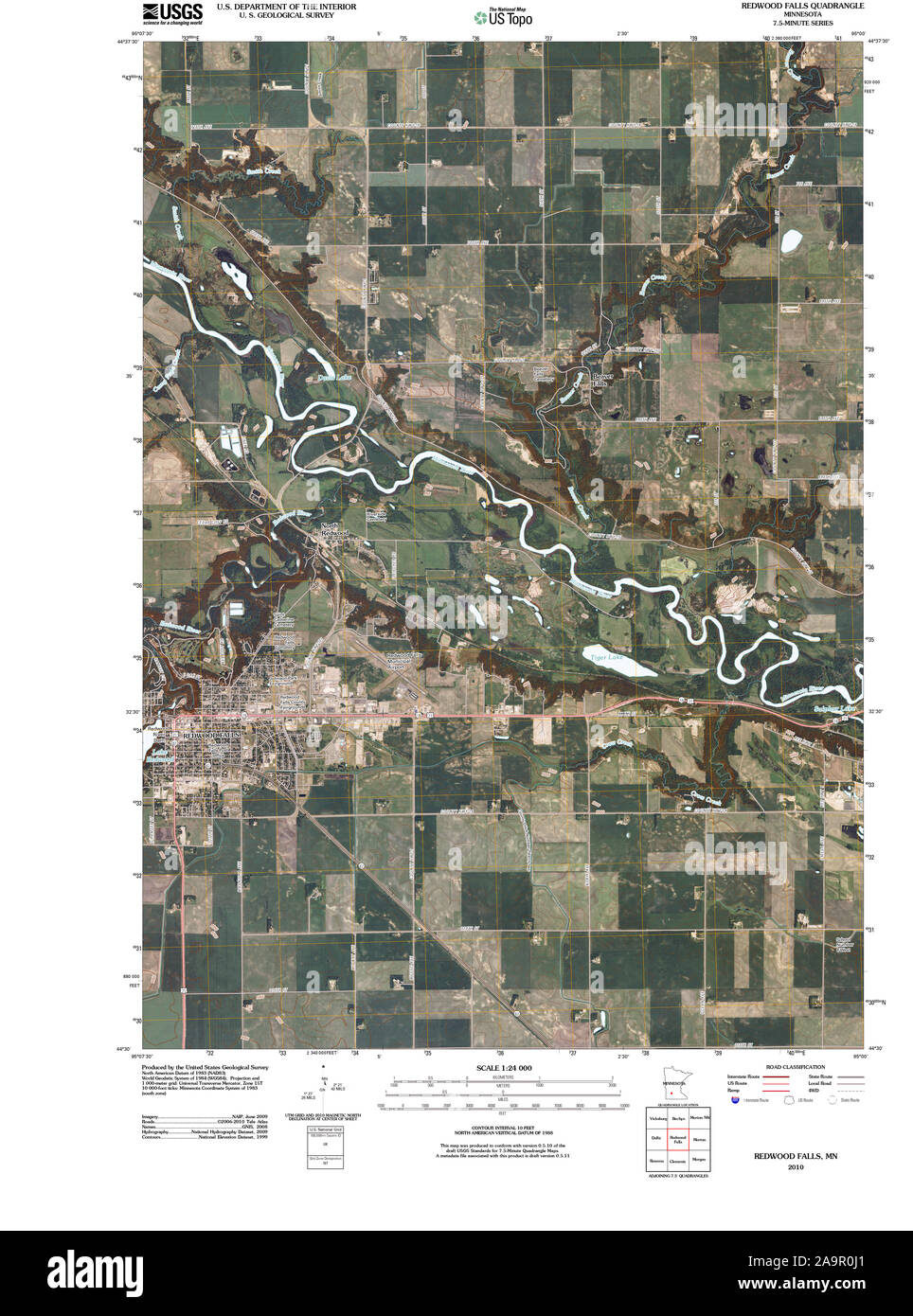Map of redwood falls Cut Out Stock Images & Pictures - Alamy