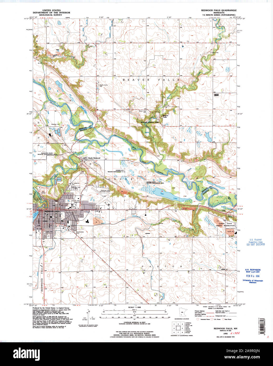Map of redwood falls hi-res stock photography and images - Alamy