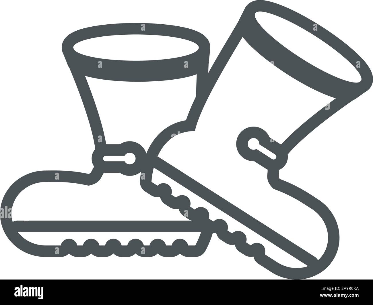 rubber boots industrial protection safety line vector illustration ...