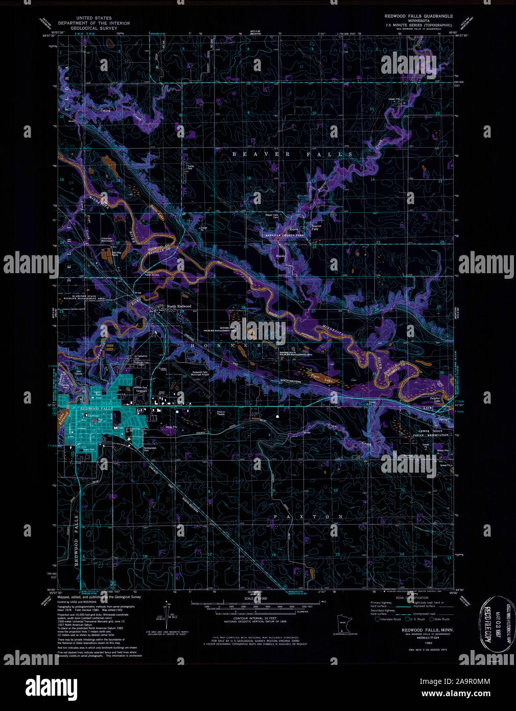 Map of redwood falls hi-res stock photography and images - Alamy