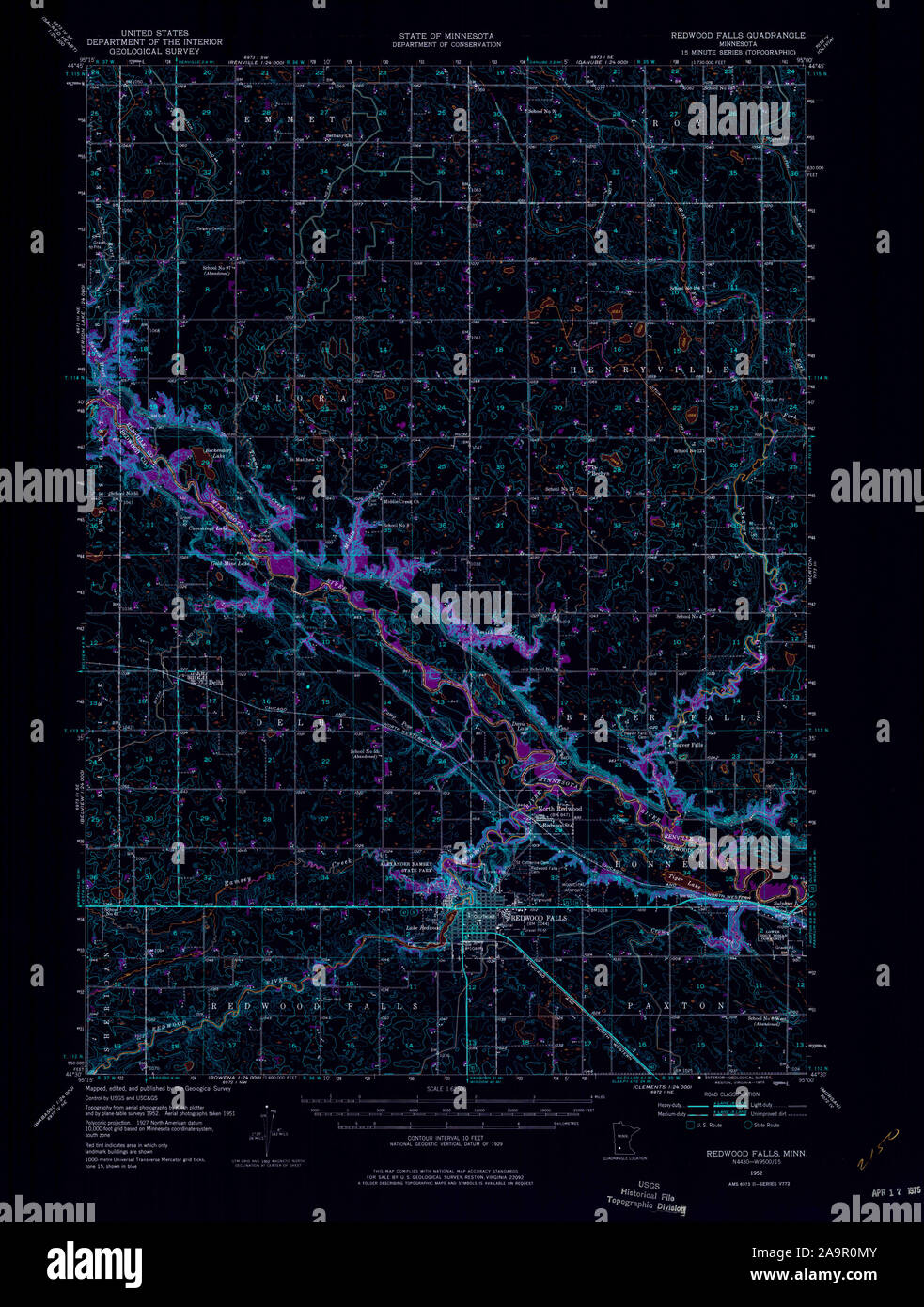 Map of redwood falls hi-res stock photography and images - Alamy