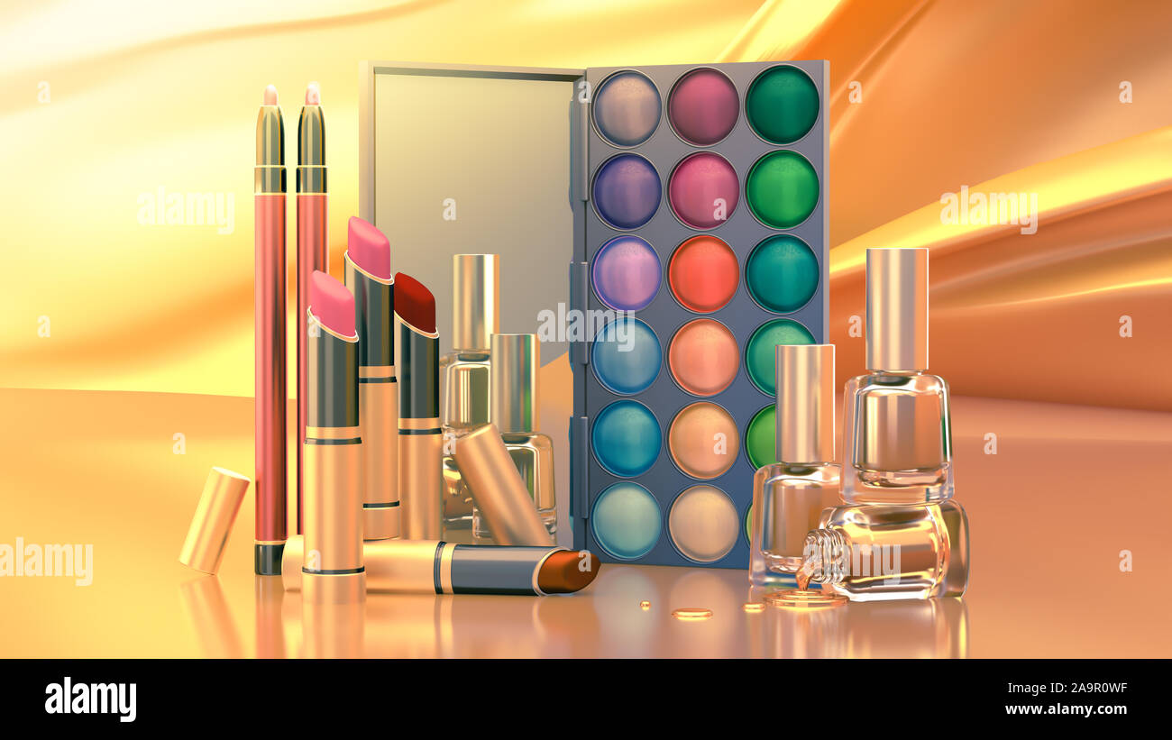 Decorative cosmetics, original packaging design.3d rendering 3d ...